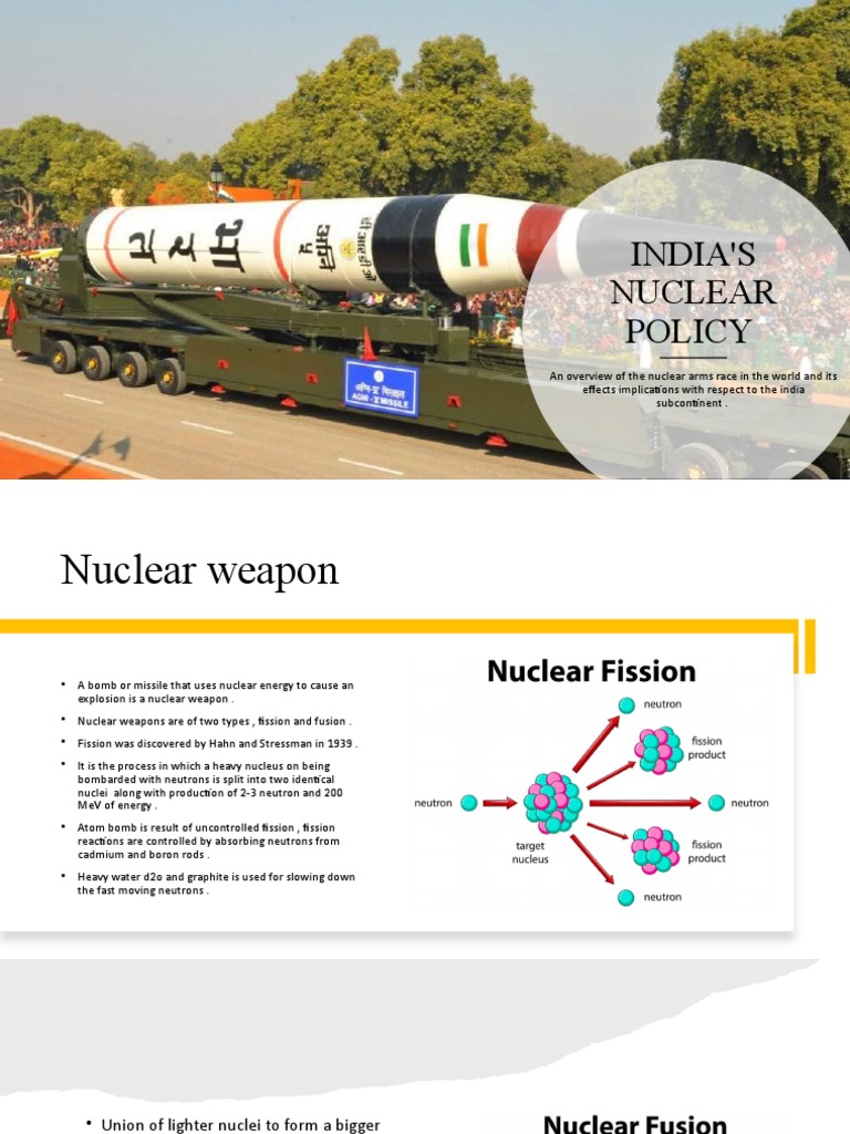 Indias Nuclear Policy | PDF | Nuclear Weapons | Nuclear Fission