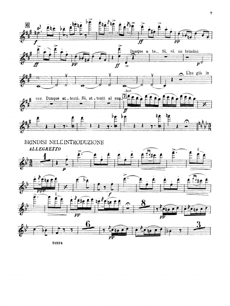 Violin I Brindisi | PDF