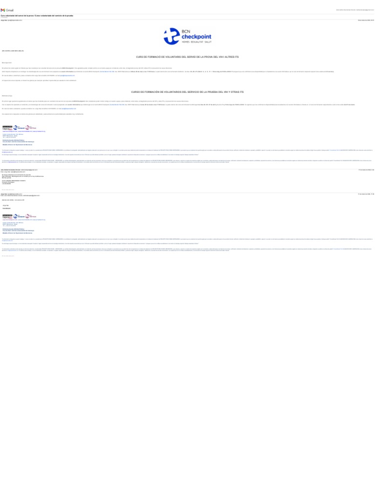 Gmail - Curs Voluntariat Del Servei de La Prova - Curso Voluntariado Del Servicio de La Prueba | PDF