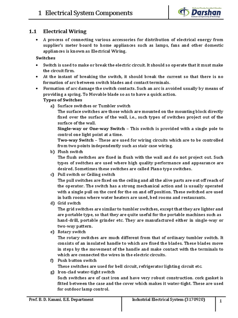 IES Darshan Study Material | PDF | Fuse (Electrical) | Electrical Wiring