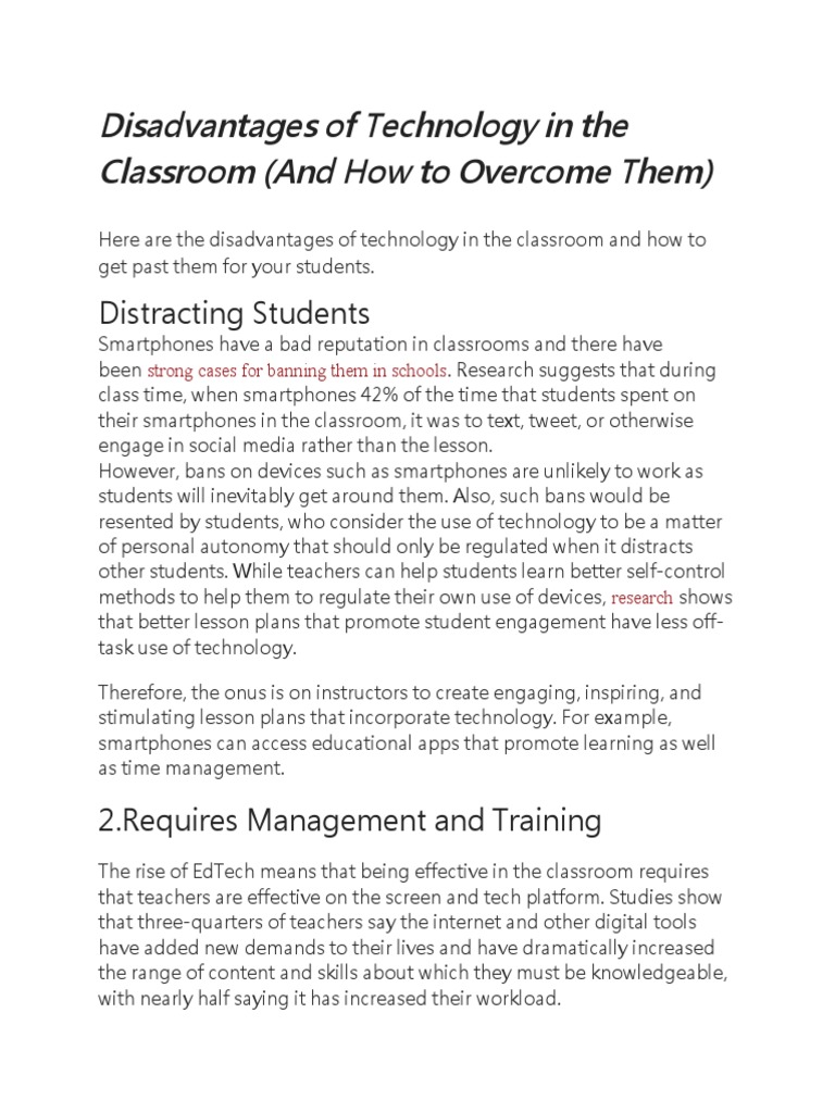 Disadvantages of Technology in The Classroom (And How To Overcome Them ...