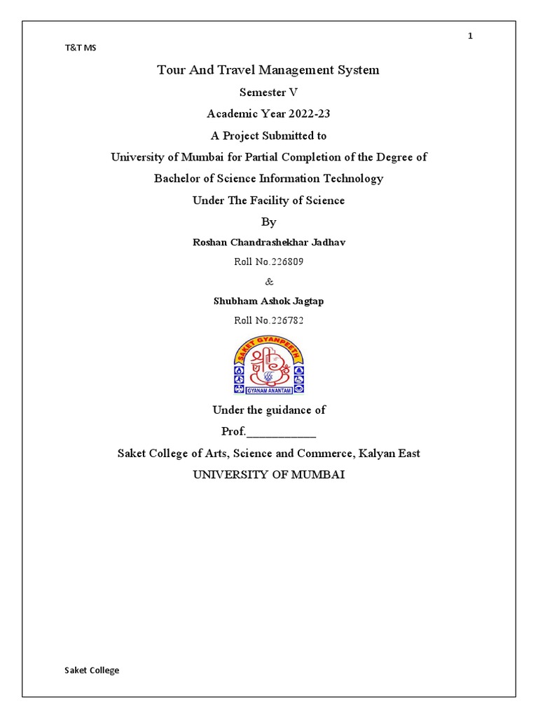 Tour and Travel Management System Synopsis Main | PDF | Operating ...