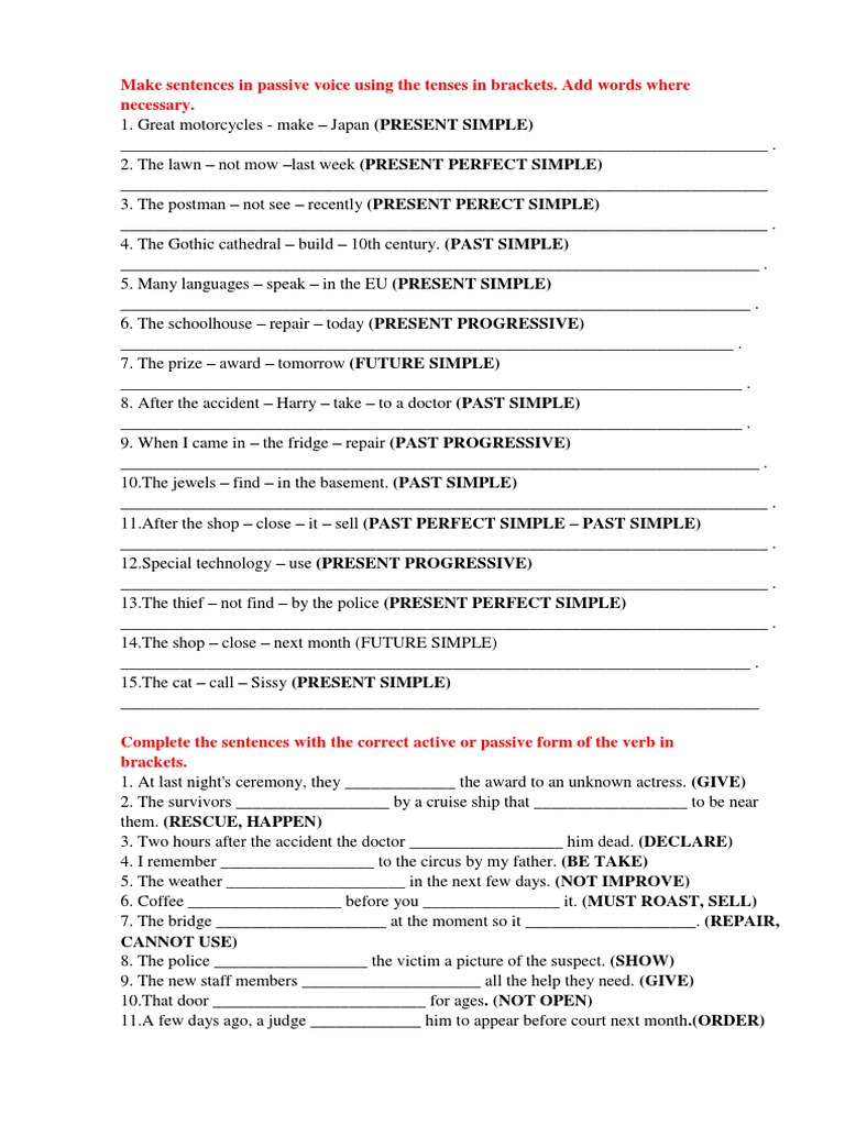 Passive 006 009 015 016 For Students | PDF | Perfect (Grammar)