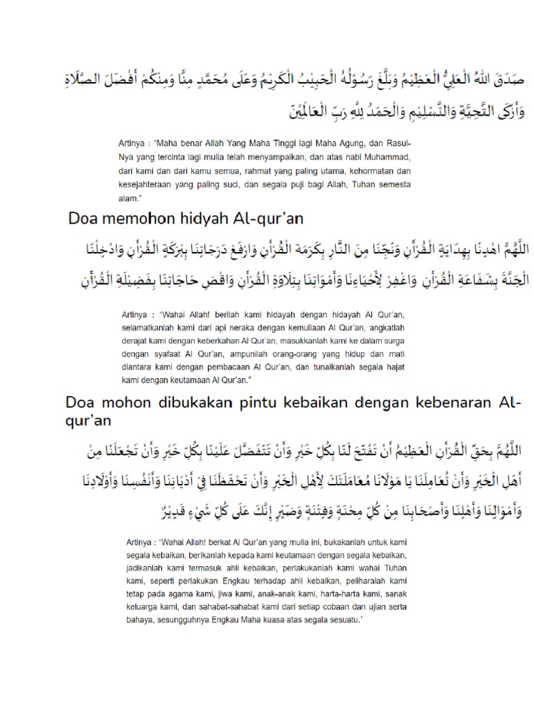 Doa Khatam Qur'an | PDF