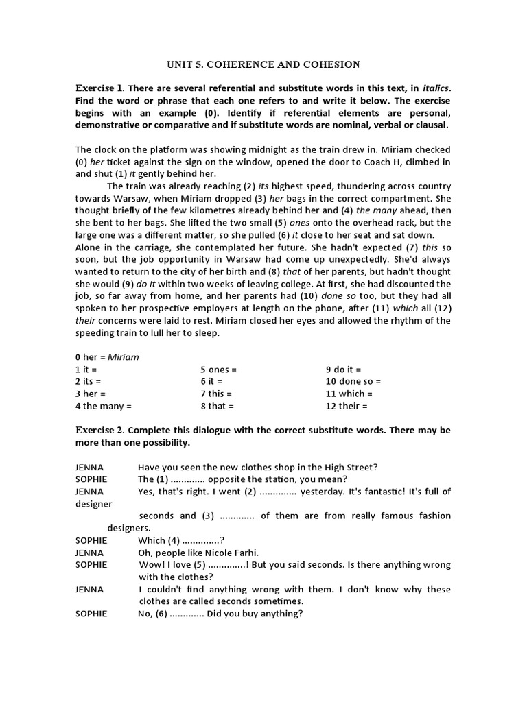 UNIT 5 Exercises (1-5) | PDF