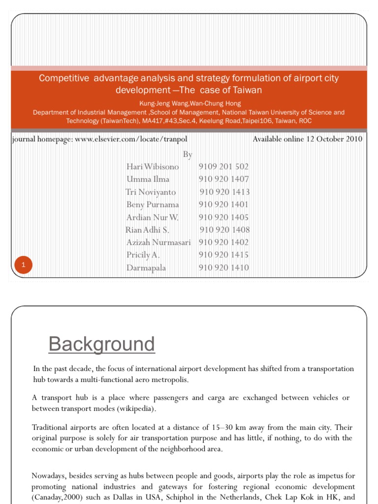 Competitive Advantage Analysis and Strategy Formulation of Airport ...