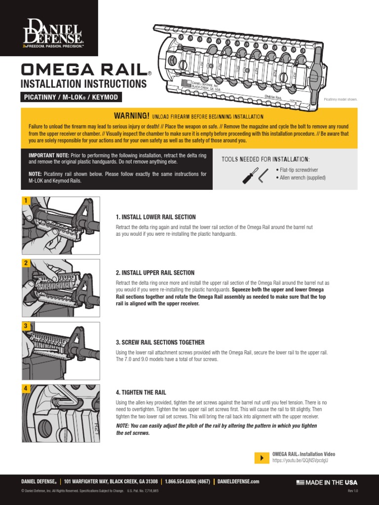 Omega Rail Instructions | PDF | Screw | Manufactured Goods