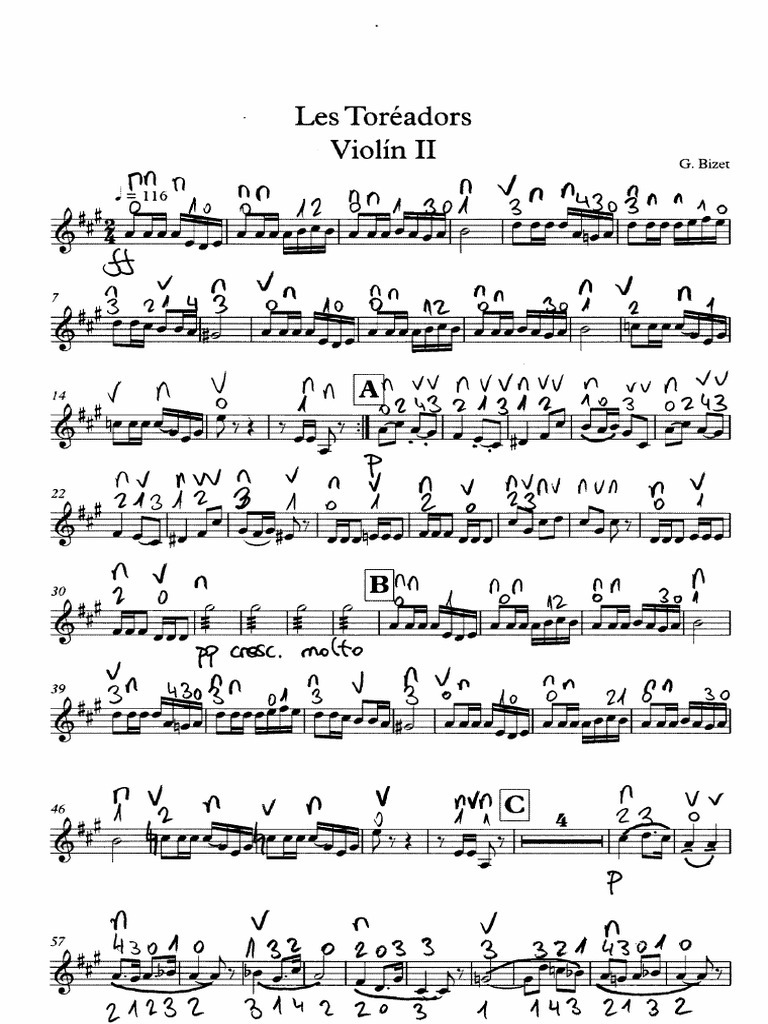 Les Toréadors, Violín II | PDF