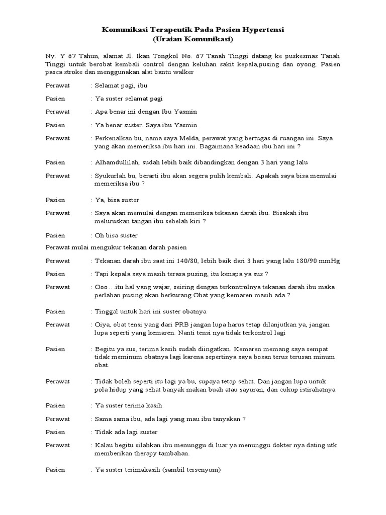 Komunikasi Terapeutik Pasien Lansia | PDF | Gaya Hidup