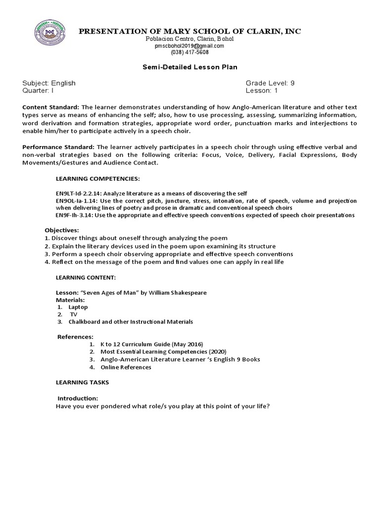 LP English 9 Lesson 1 | PDF | Nonverbal Communication | Stress ...