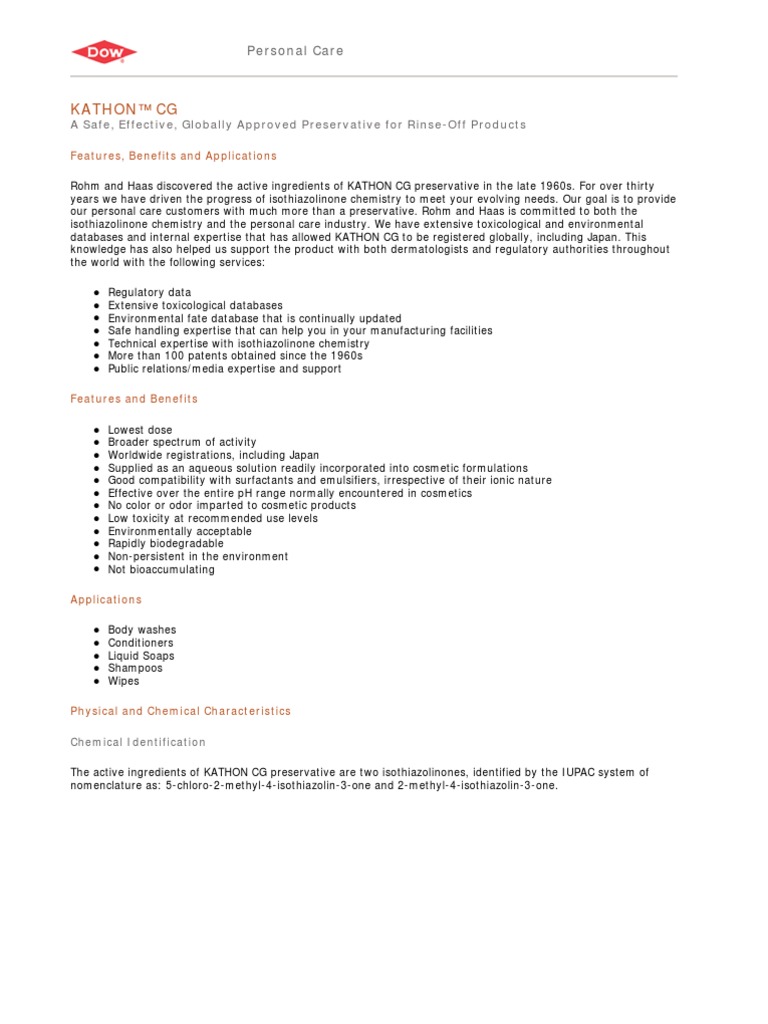 kathon_cg_msds | High Performance Liquid Chromatography | Sulfur Dioxide
