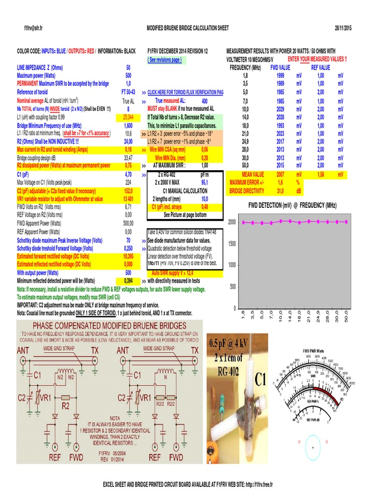 ! Exemple SWR Bridge f1frv rev12-F1UN | PDF | Diode | Root Mean Square