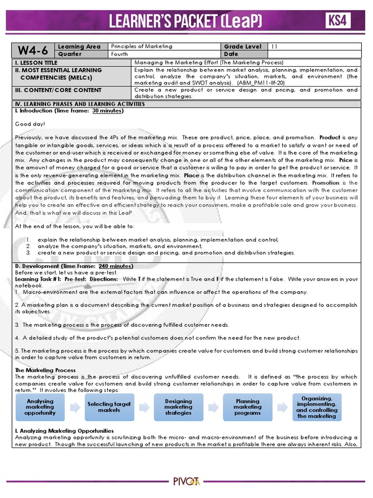 Q4 ABM Principles of Marketing 11 Week 4 6 | PDF | Marketing | Market ... Q4 ABM Principles of Marketing 11 Week 4 6 | PDF | Marketing | Market ...