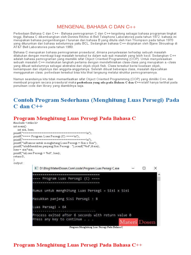 Mengenal Bahasa C Dan C++ | PDF