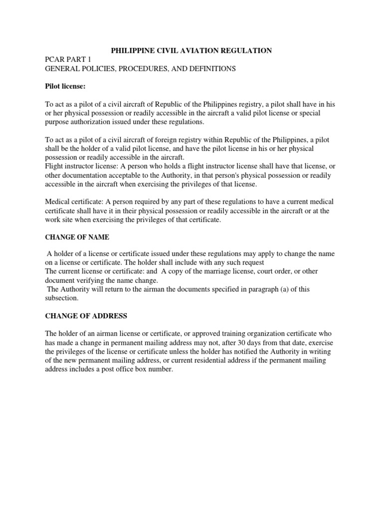 Pcar Reviewer | PDF | Visual Flight Rules | Flight Instructor