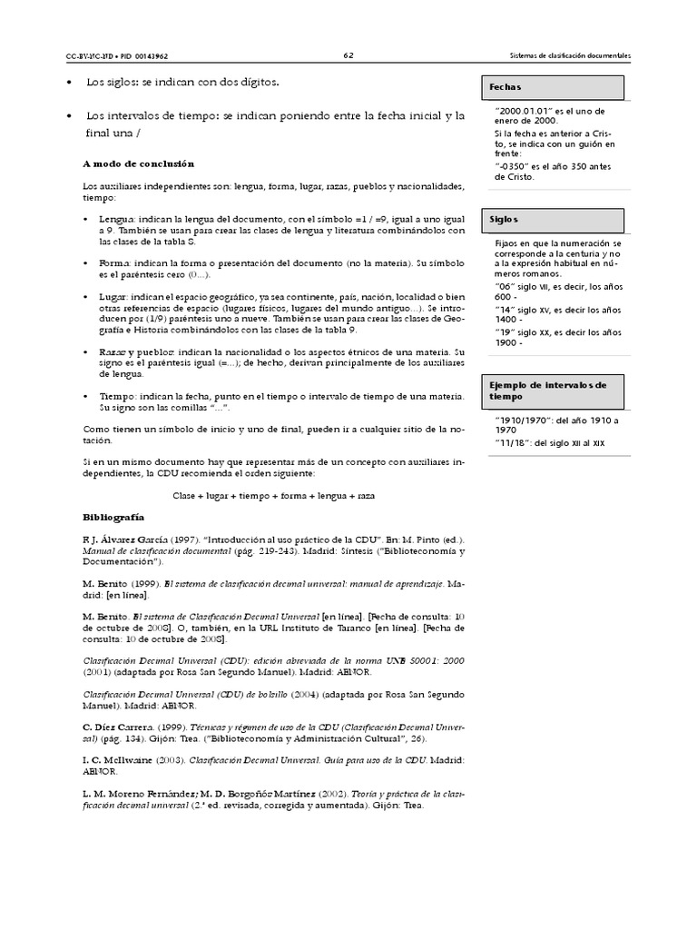 Clasificación Documental: Auxiliares CDU | PDF | La ciencia de la ...