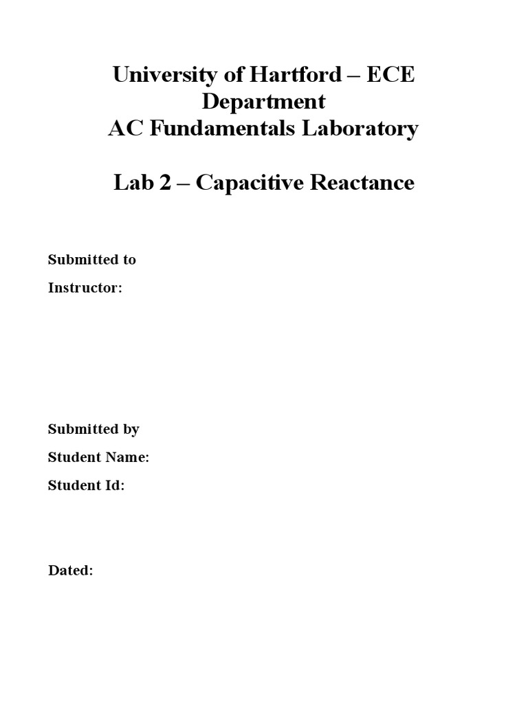 Lab 2 - Capacitive Reactance | PDF | Capacitor | Electrical Impedance