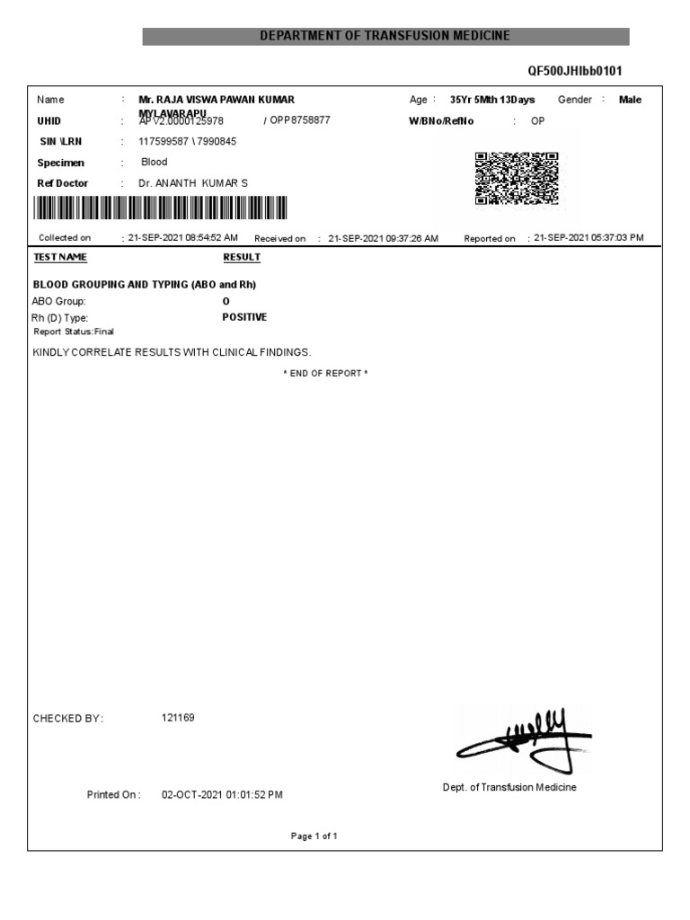 Blood Group | PDF