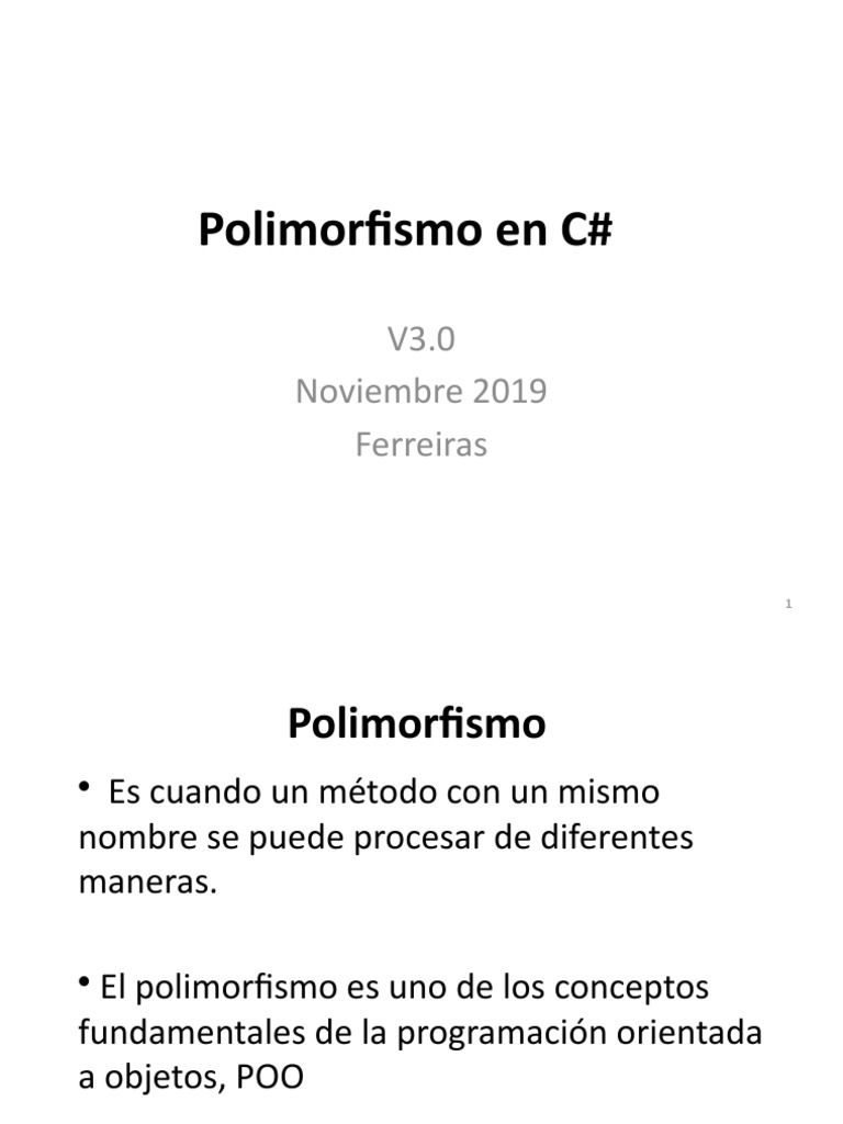 8-Polimorfismo en C# | PDF | C Sharp (lenguaje de programación ...
