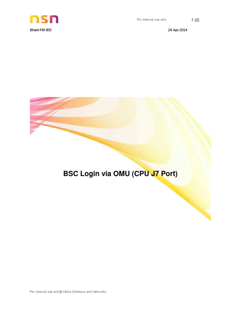 BSC Login Via Omu - Cpu j7 Port | PDF