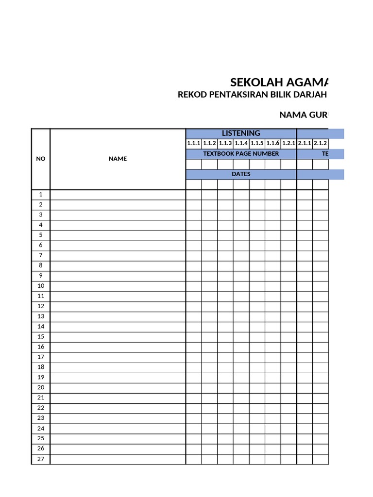 borang REKOD PBD DAN EVIDEN | PDF | Educational Assessment | Decision ...