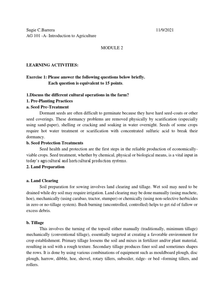 Ag 101-A - Introduction To Agriculture Module 2 | PDF | Grafting | Seed