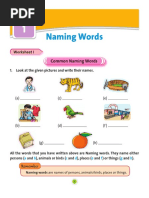 Naming Words Worksheet Class - 1 | PDF