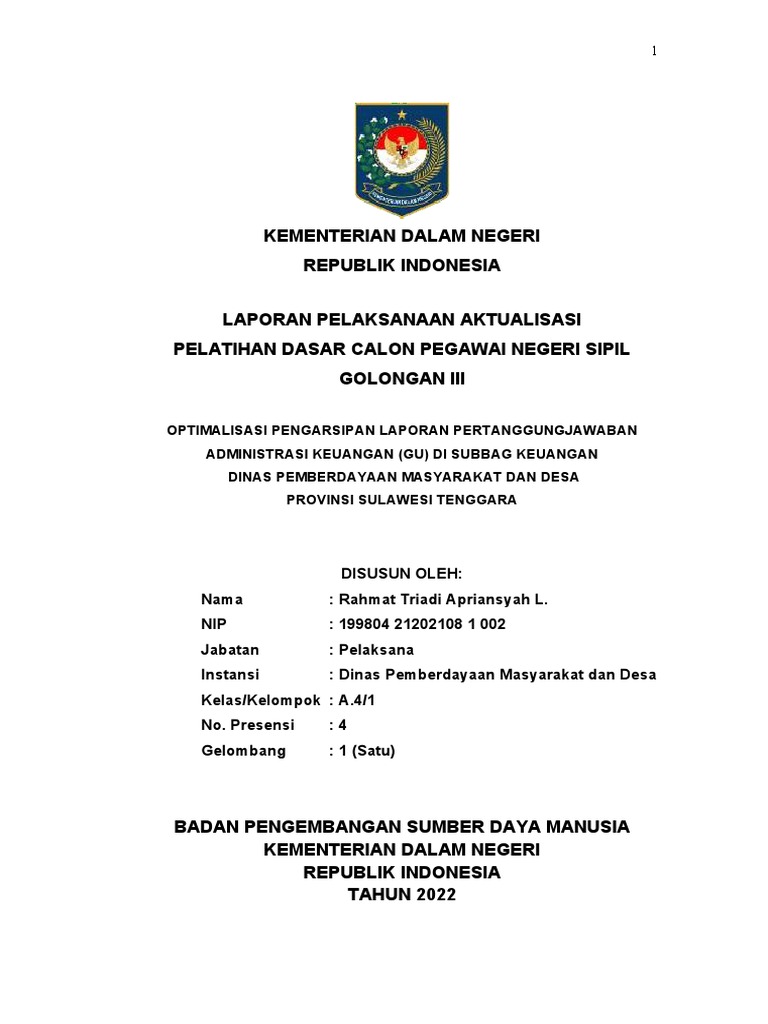 Rancangan Aktualisasi Rahmat Liambo | PDF