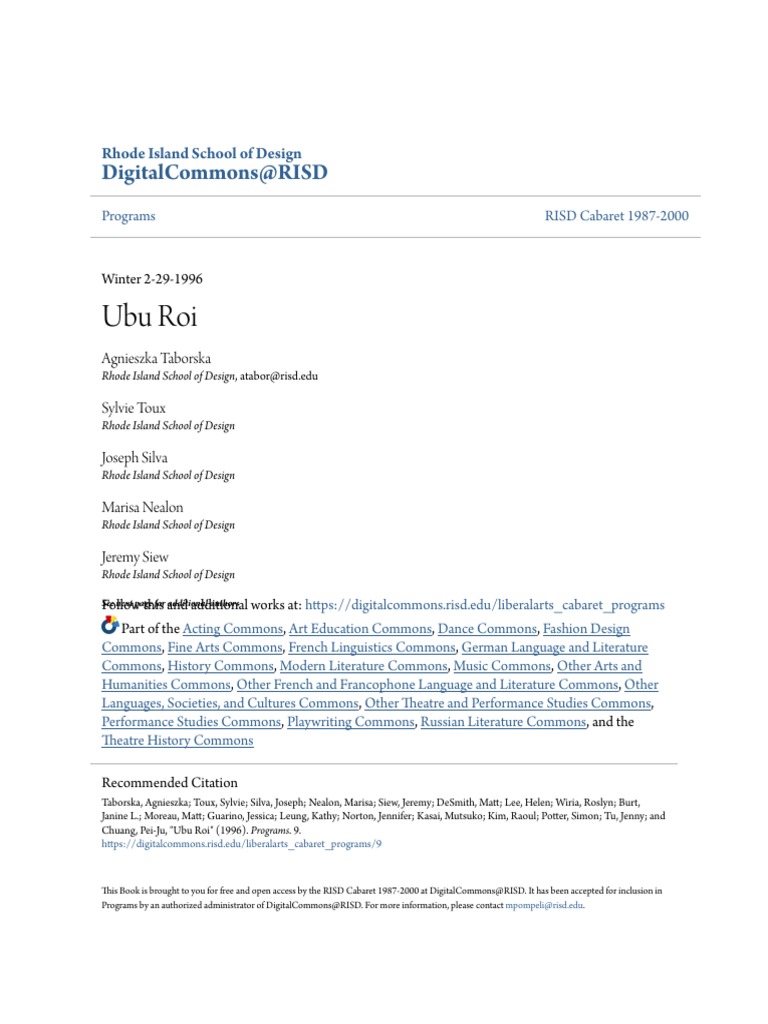 Ubu Roi | PDF | The Arts