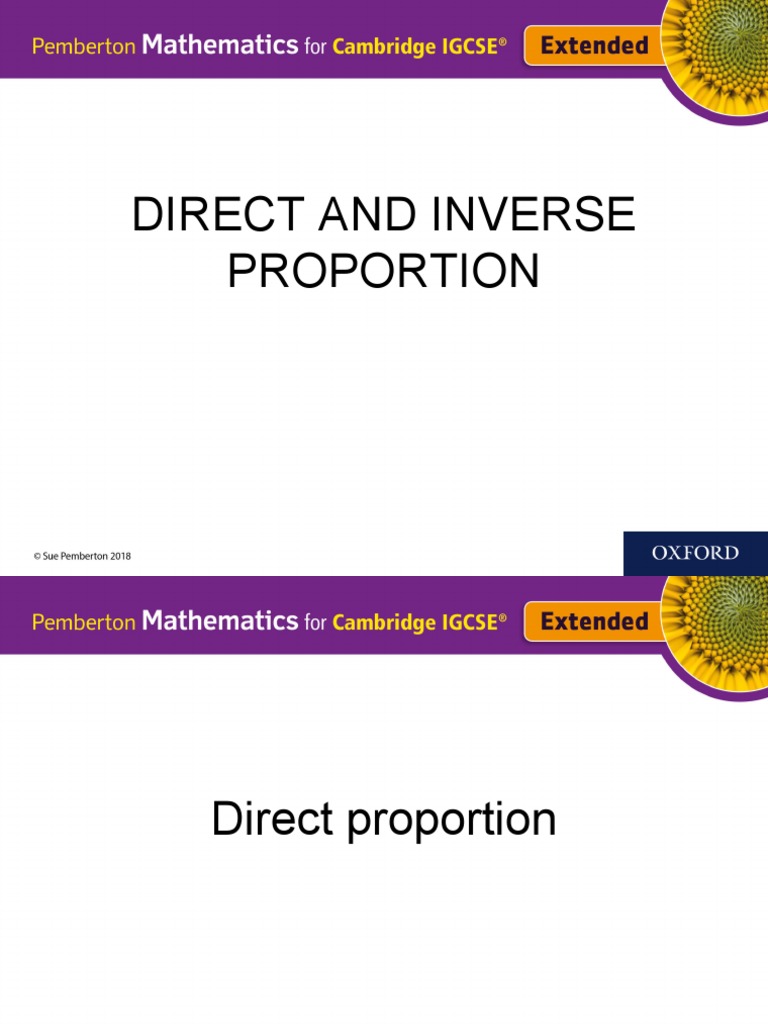Direct and Inverse Proportion | PDF | Cakes | Foods