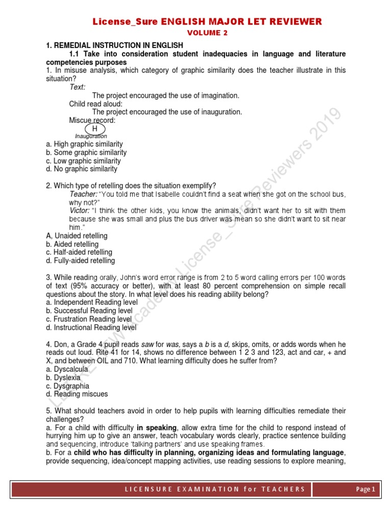 English Major LET Reviewer Volume 2 | PDF | Noun | Language Education