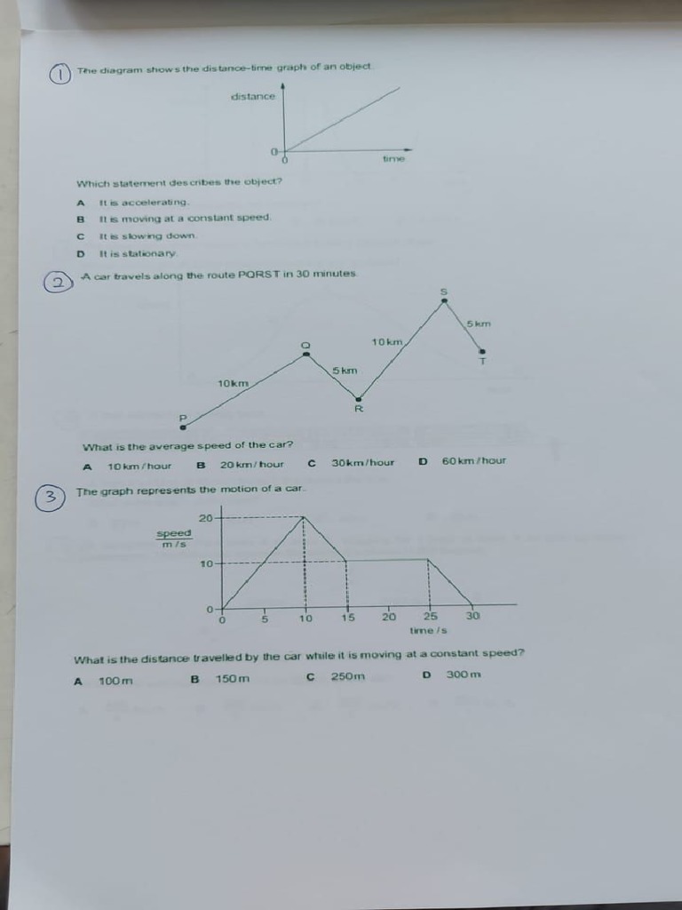 Physics Monthly Test 1 Exercise | PDF