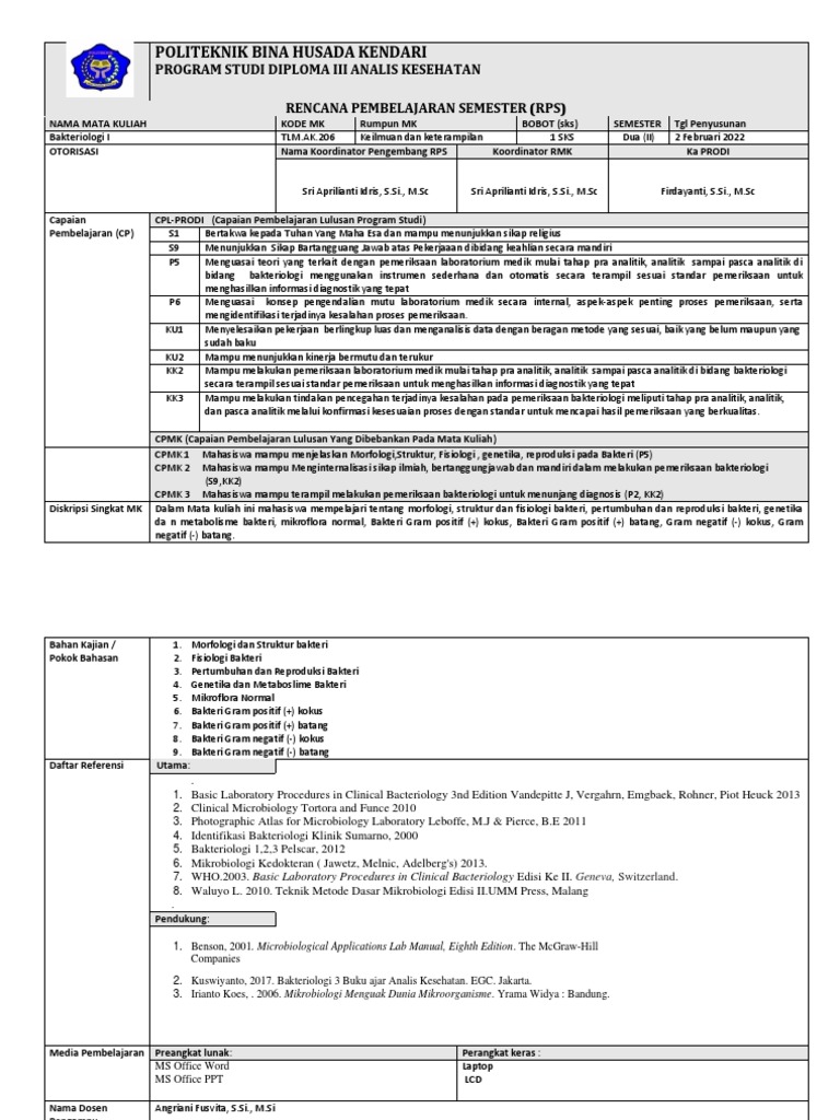 RPS RPS Bakteriologi 1 | PDF