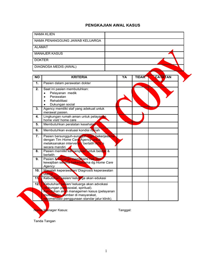 Format Askep Home Care | PDF | Pengembangan Diri