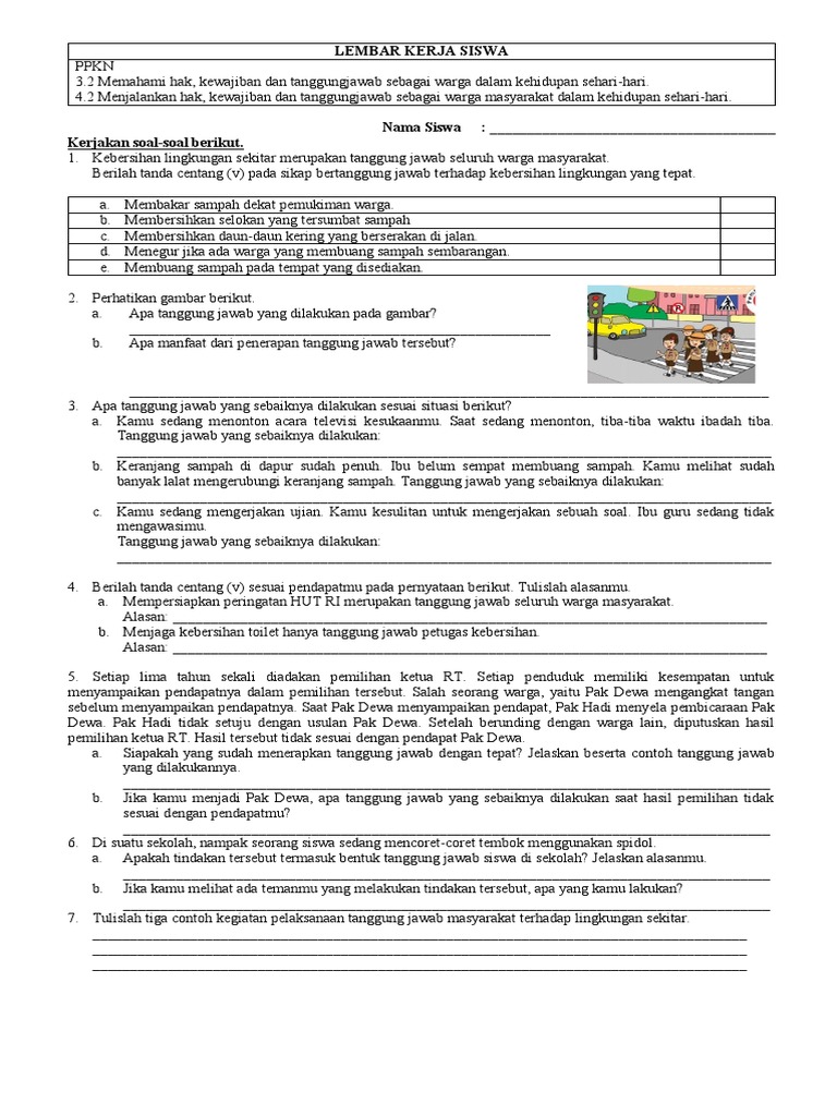 Latihan Soal Tanggung Jawab Di Lingkungan Masyarakat | PDF Latihan Soal Tanggung Jawab Di Lingkungan Masyarakat | PDF