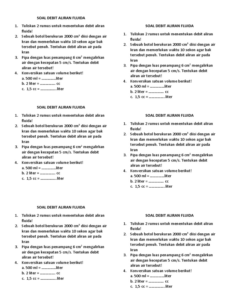 Soal Debit Aliran Fluida | PDF