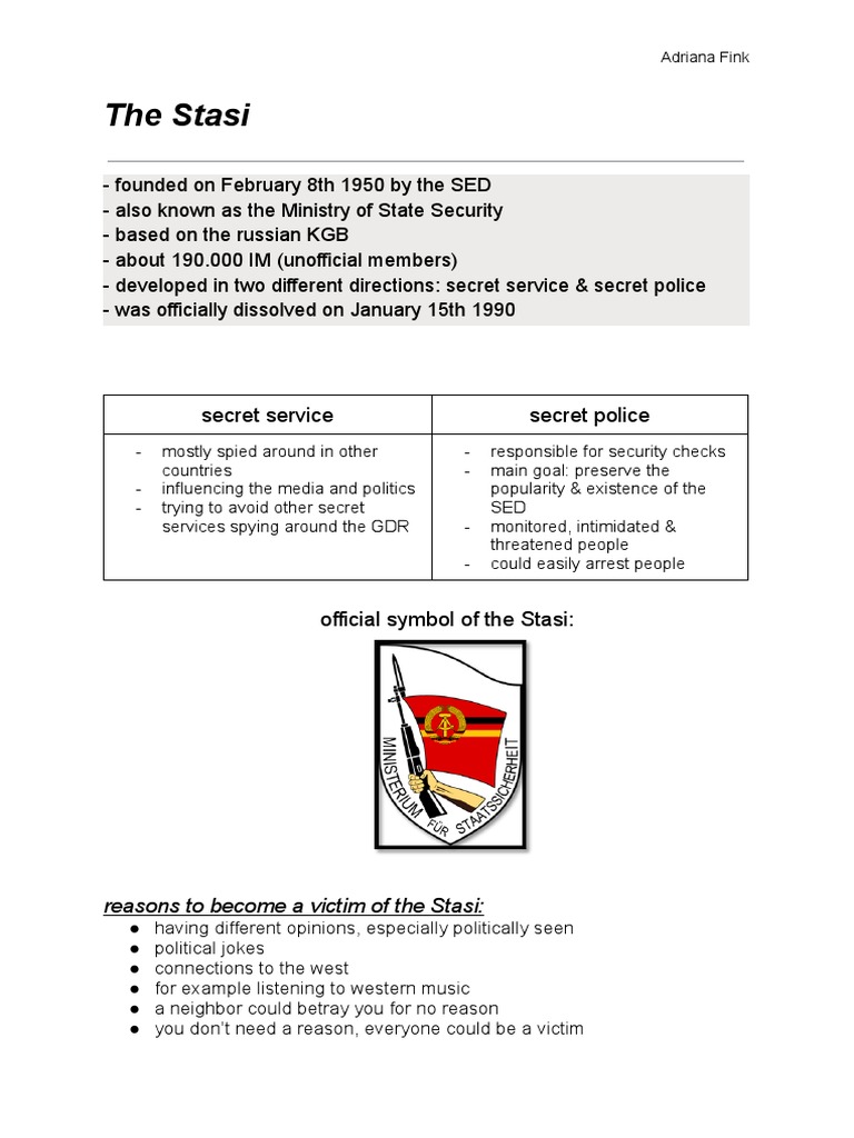 The Stasi | PDF