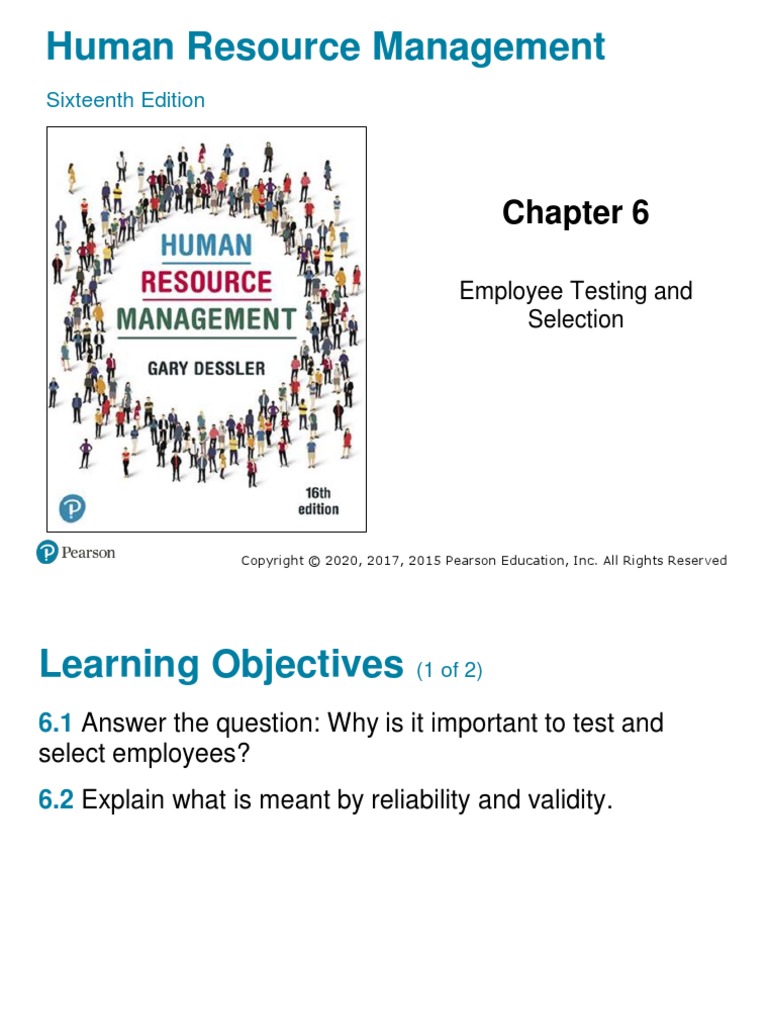 Dessler Ch06 | PDF | Validity (Statistics) | Background Check