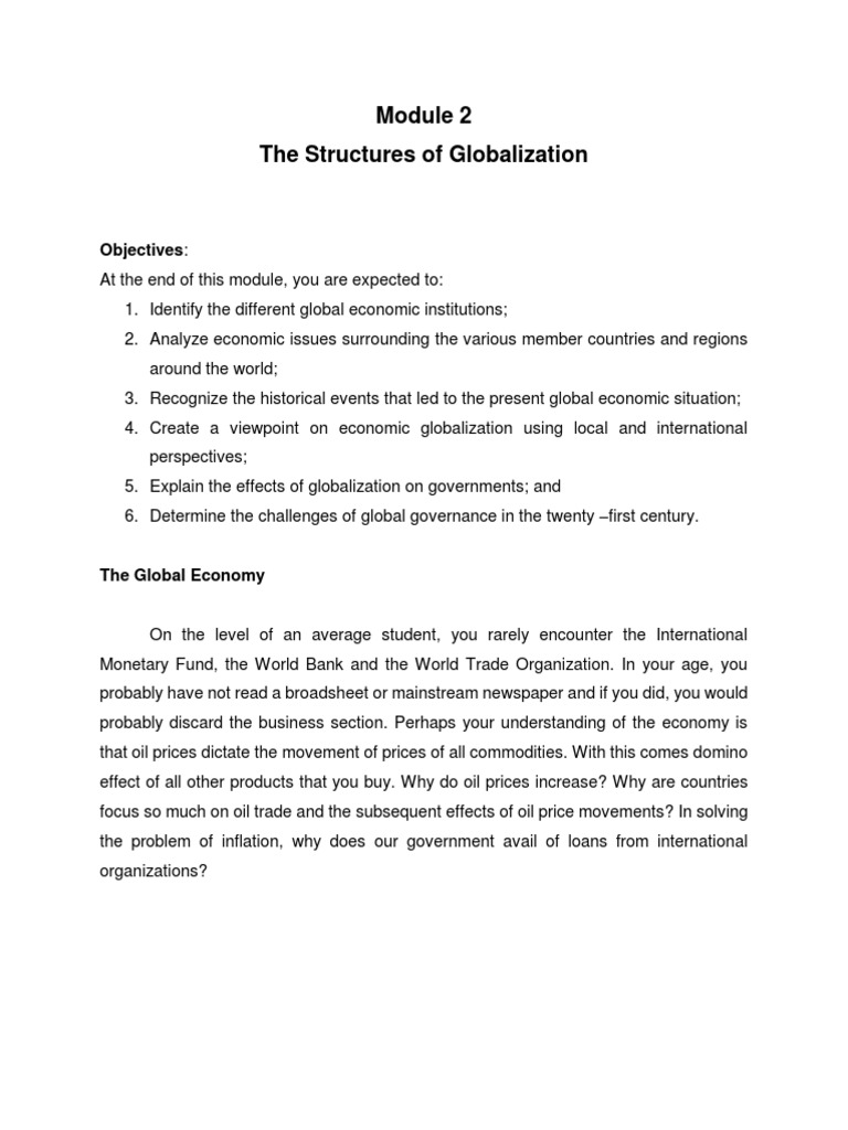 Module 2 Contemporary World For 2nd Sem | PDF | Bretton Woods System ...