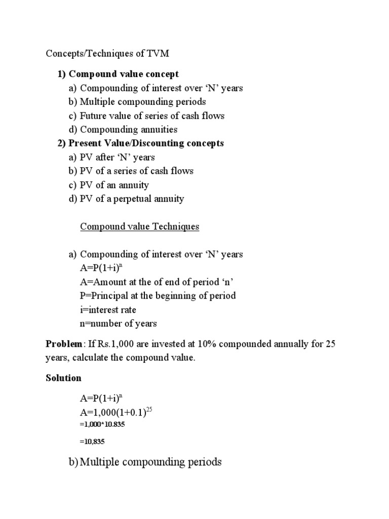 Time Value of Money Techniques | PDF
