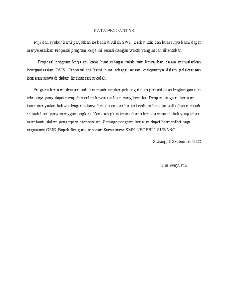 Proposal Program Kerja Osis 22 II Revisi | PDF