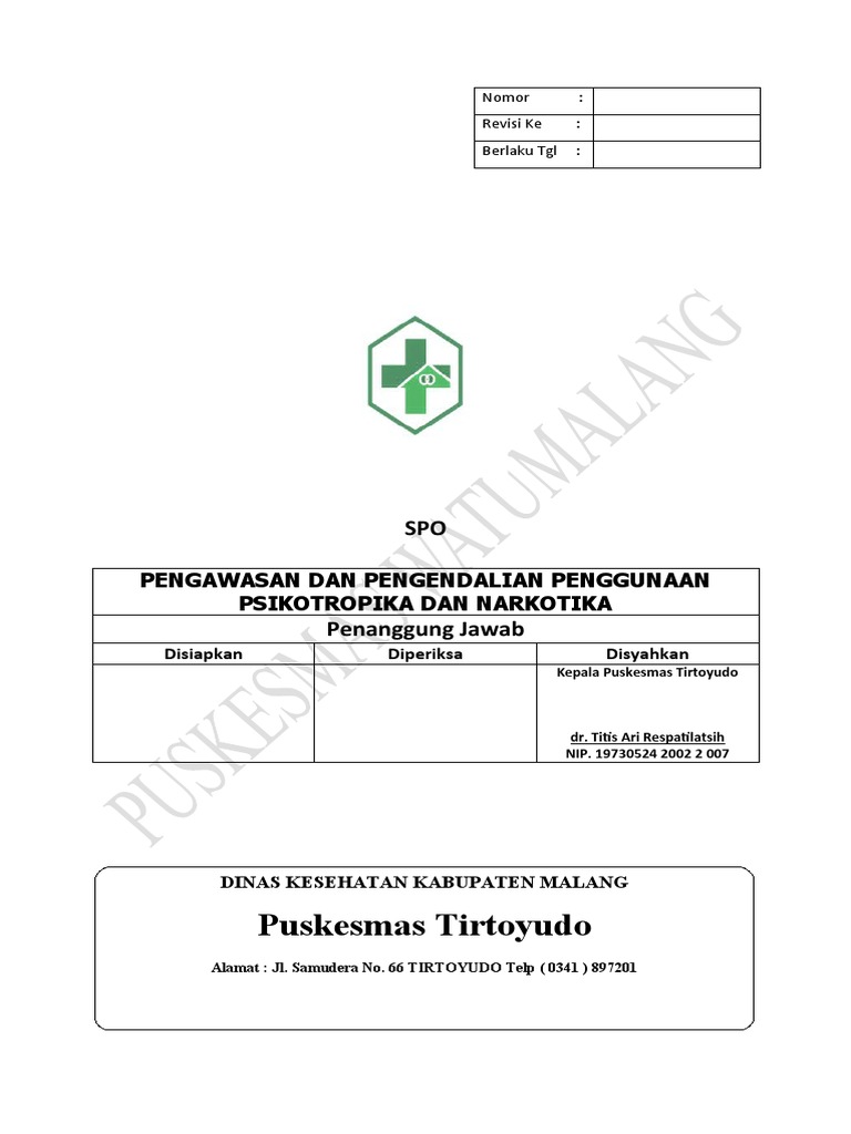 STANDAR OPERASIONAL PROSEDUR PENGAWASAN DAN PENGENDALIAN PENGGUNAAN ...