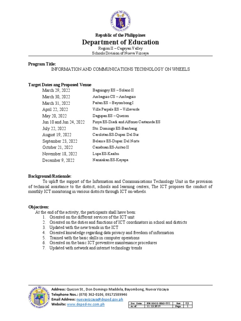 ICT On Wheels | PDF | Educational Technology | Information And ...