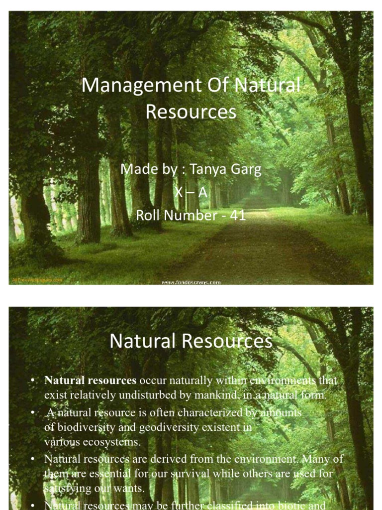 Management of Natural Resources | PDF | Wellness | Science & Mathematics