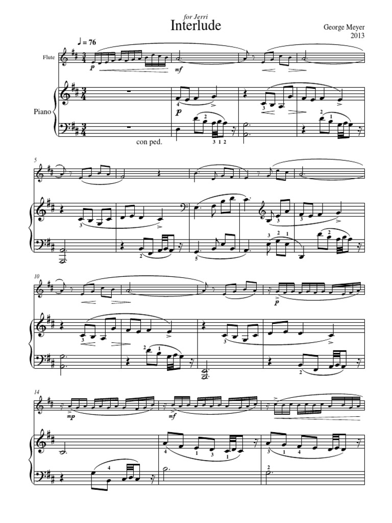 George Meyer - 1 Interlude (2013) | PDF | Musical Forms | Musical Compositions