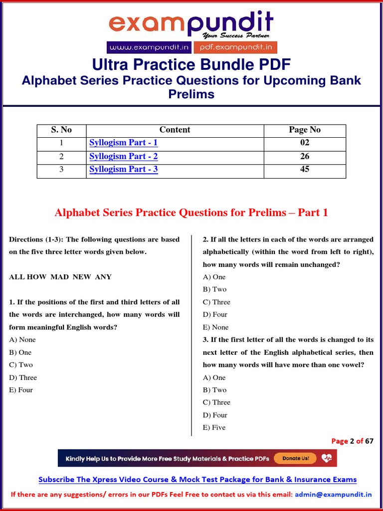 Alphabet Series Practice Questions | PDF | Alphabet | Consonant