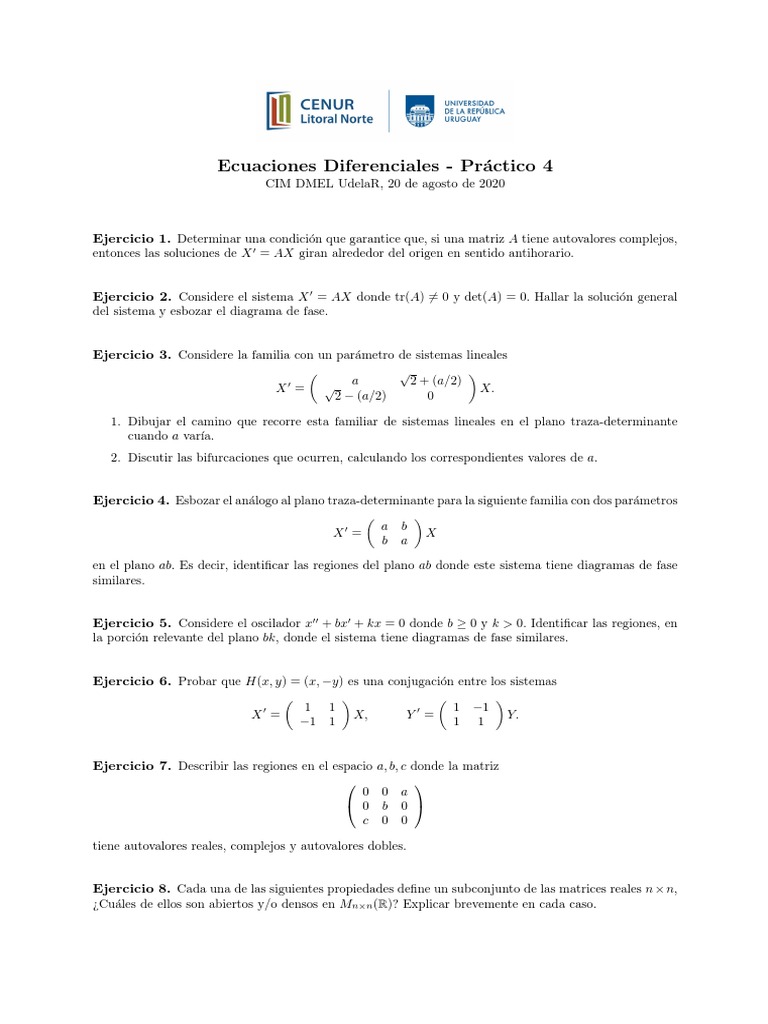 EcDi Practico04 | PDF | Valores propios y vectores propios | Matriz (Matemáticas)