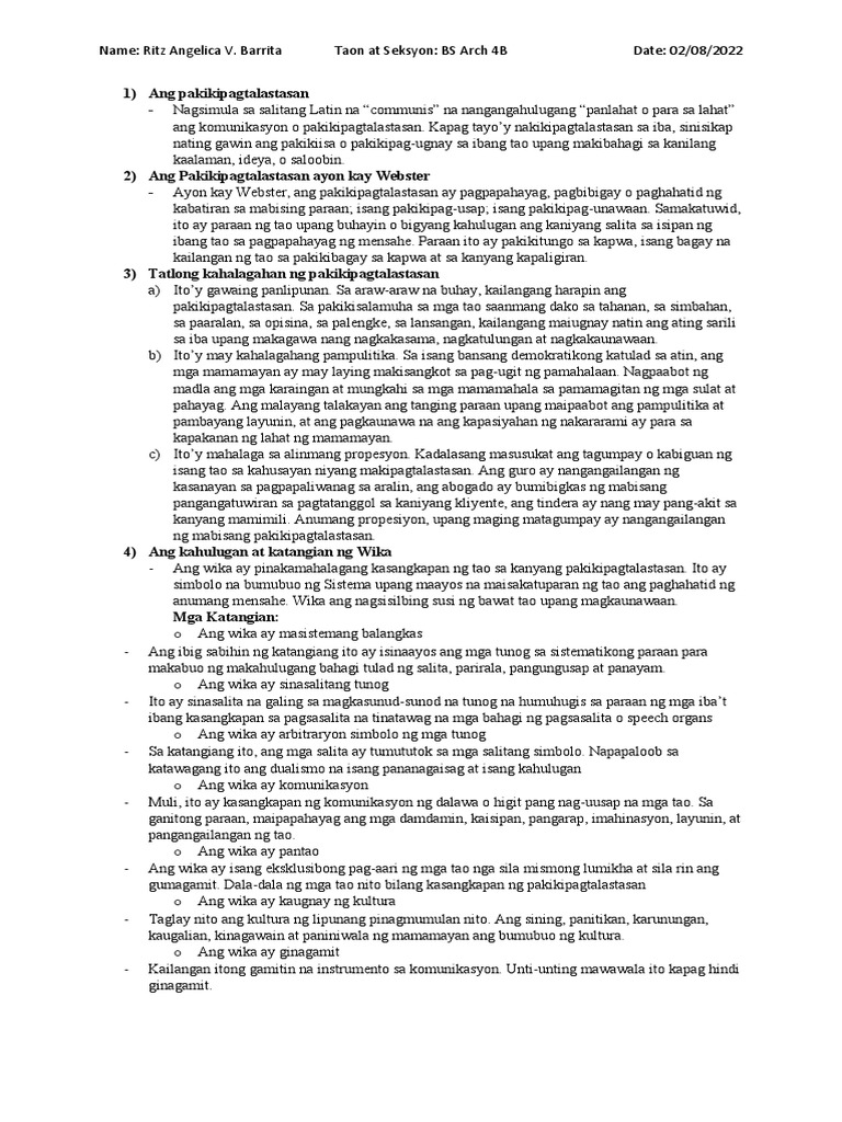 Fil 101 | PDF