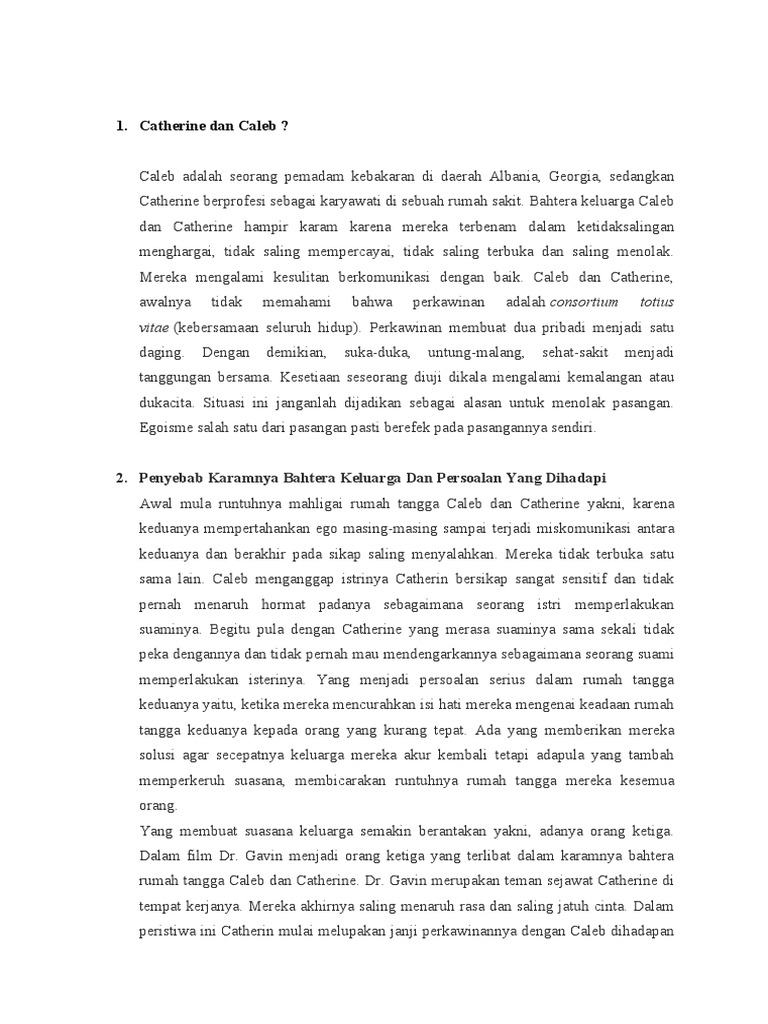 Mengatasi Krisis Pernikahan Caleb-Catherine | PDF