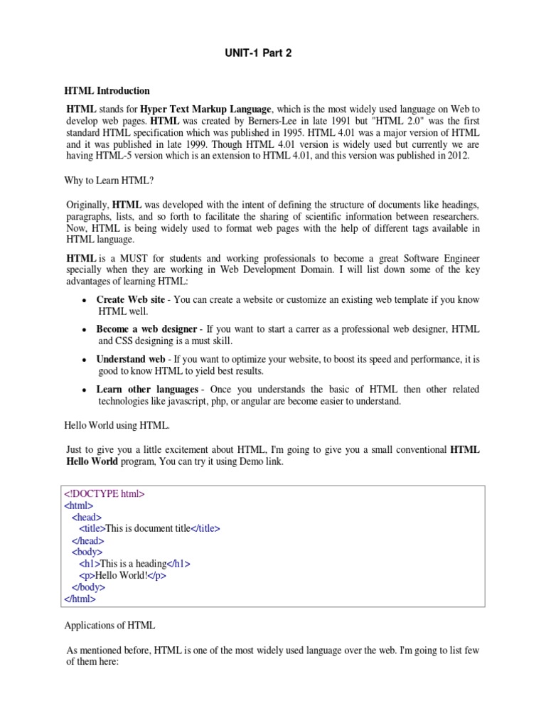 WD Unit-2 Part 2 | PDF